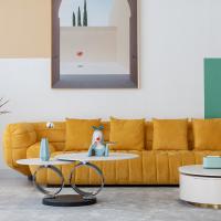 China Matte Ecology Leather Upholstered Sofa Set Commercial Luxury Modern Furnitures Home for sale