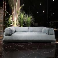 China Unfoldable 0.9m Leather Corner Couch Grey , Modern Home Large Microfiber Velvet Sectional Sofa for sale