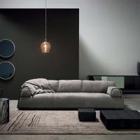 China Unfoldable 0.9m Leather Corner Couch Grey , Modern Home Large Microfiber Velvet Sectional Sofa for sale