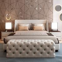 China Tufted Modern Luxury King Size Bed 1.38m Leatherette Contemporary Italian Bedroom Set for sale