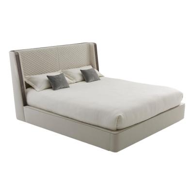 China Leatherette 1.8m Luxury Modern King Bedroom Sets 200cm Luxury Fabric Bed for sale