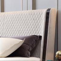 China Leatherette 1.8m Luxury Modern King Bedroom Sets 200cm Luxury Fabric Bed for sale