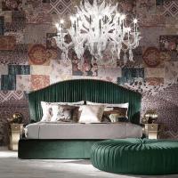 China Italian Luxury Upholstered Bed 2.1x2.2m Luxury Grey Double Bed for sale