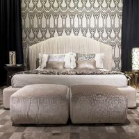 China Italian Luxury Upholstered Bed 2.1x2.2m Luxury Grey Double Bed for sale