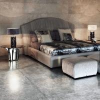China Italian Luxury Upholstered Bed 2.1x2.2m Luxury Grey Double Bed for sale