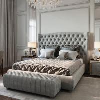 China Italian Style Modern Luxury King Size Bed Cama Diamond Tufted for sale