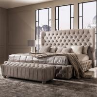China Italian Style Modern Luxury King Size Bed Cama Diamond Tufted for sale