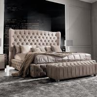 China Italian Style Modern Luxury King Size Bed Cama Diamond Tufted for sale