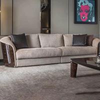 China 1.1m Fabric Leather Chesterfield Sectional Pine Sectional Couch For Living Room for sale