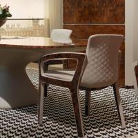 China 63x90cm Luxury Modern Dining Chairs With Armrest European Wooden for sale