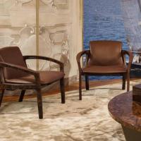 China 63x90cm Luxury Modern Dining Chairs With Armrest European Wooden for sale