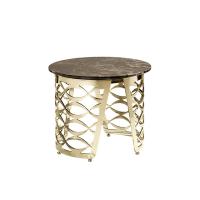 China Golden Customized Coffee Table Forged 50cm Round Marble Top Coffee Table for sale