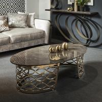 China Golden Customized Coffee Table Forged 50cm Round Marble Top Coffee Table for sale