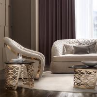 China Golden Customized Coffee Table Forged 50cm Round Marble Top Coffee Table for sale