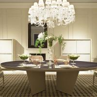 China 1.8m Burl Luxury Modern Dining Room Sets 100cm Round Marble Dining Table for sale