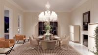 China 1.8m Burl Luxury Modern Dining Room Sets 100cm Round Marble Dining Table for sale