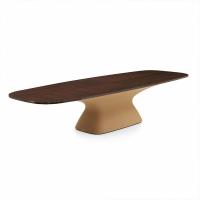 China Burl Leatherette Modern Dining Table Luxury Dining Room Table 200cm for sale