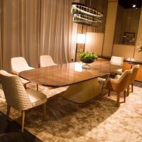 China Burl Leatherette Modern Dining Table Luxury Dining Room Table 200cm for sale
