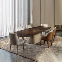 China Burl Leatherette Modern Dining Table Luxury Dining Room Table 200cm for sale