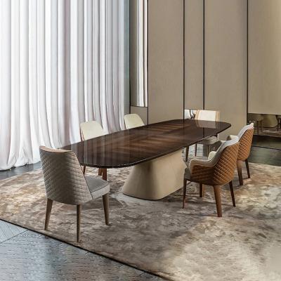 China Burl Leatherette Modern Dining Table Luxury Dining Room Table 200cm for sale