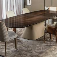 China Burl Leatherette Modern Dining Table Luxury Dining Room Table 200cm for sale
