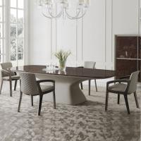 China Burl Leatherette Modern Dining Table Luxury Dining Room Table 200cm for sale