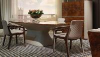 China Burl Leatherette Modern Dining Table Luxury Dining Room Table 200cm for sale
