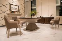 China Burl Leatherette Modern Dining Table Luxury Dining Room Table 200cm for sale