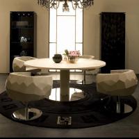 China Luxury Italian Marble Countertop Dining Table Modern Home Black Titanium Decal for sale