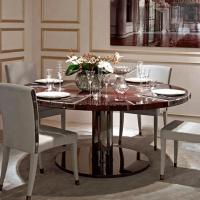 China Luxury Italian Marble Countertop Dining Table Modern Home Black Titanium Decal for sale