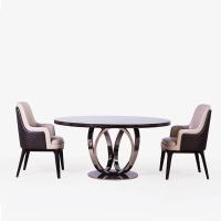 China Tempering Contemporary Luxury Dining Table 1350mm , Ebony Lazy Susan Dining Table for sale