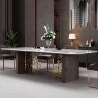 China Titanium 0.9m Contemporary Luxury Dining Table 30in Marble Top for sale