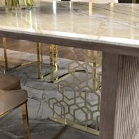 China Titanium 0.9m Contemporary Luxury Dining Table 30in Marble Top for sale
