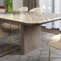 China Titanium 0.9m Contemporary Luxury Dining Table 30in Marble Top for sale