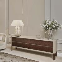 China Burl 18in Cabinet Console Table TV 180cm Wooden For Living Room for sale