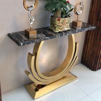 China Odette Marble Top Hall Table Luxury Modern Furnitures Titanium For Living Room for sale