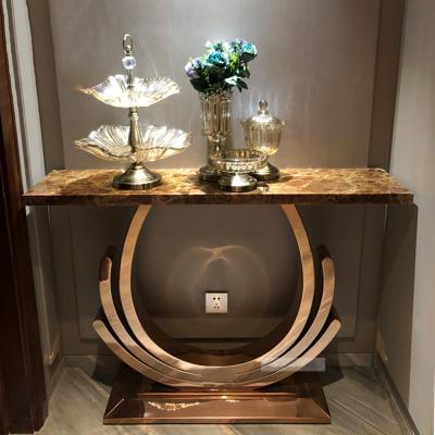 China Odette Marble Top Hall Table Luxury Modern Furnitures Titanium For Living Room for sale