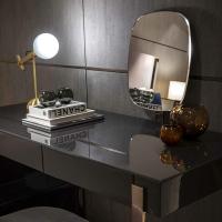 China Solid Wood 0.75m Modern Vanity Table With Lighted Mirror 1.2m Modern Contemporary Dressing for sale