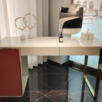 China Solid Wood 0.75m Modern Vanity Table With Lighted Mirror 1.2m Modern Contemporary Dressing for sale