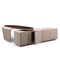China Lacquer Hardwood Office Desk 2.2x0.76m With Storage Solid Wood for sale