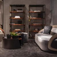 China 1.9m Minimalist Wooden Rotating Bookshelf Italian Revolving for sale