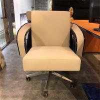 China Well Padded Office Table And Chair Combo Leather Boss Official Table And Chair for sale