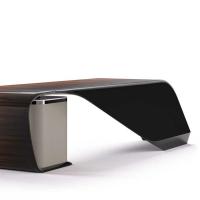 China Minimalist Office Table And Chair Combo Leatherette Burl Office Coffee Table for sale