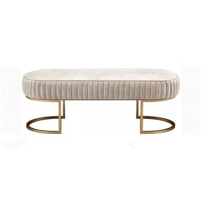 China Gold 150cm Fancy Leather Couch 50cm Ottoman Sofa Bed for sale