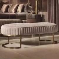 China Gold 150cm Fancy Leather Couch 50cm Ottoman Sofa Bed for sale