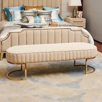 China Gold 150cm Fancy Leather Couch 50cm Ottoman Sofa Bed for sale