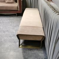 China Leather Italian Upholstered Ottoman Bench 50cm Foot Stool Ottoman for sale