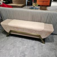 China Leather Italian Upholstered Ottoman Bench 50cm Foot Stool Ottoman for sale