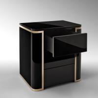 China Ornate 450mm Modern Drawer Nightstand 0.55m Contemporary Side Table Bedroom for sale