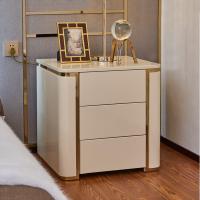 China Ornate 450mm Modern Drawer Nightstand 0.55m Contemporary Side Table Bedroom for sale